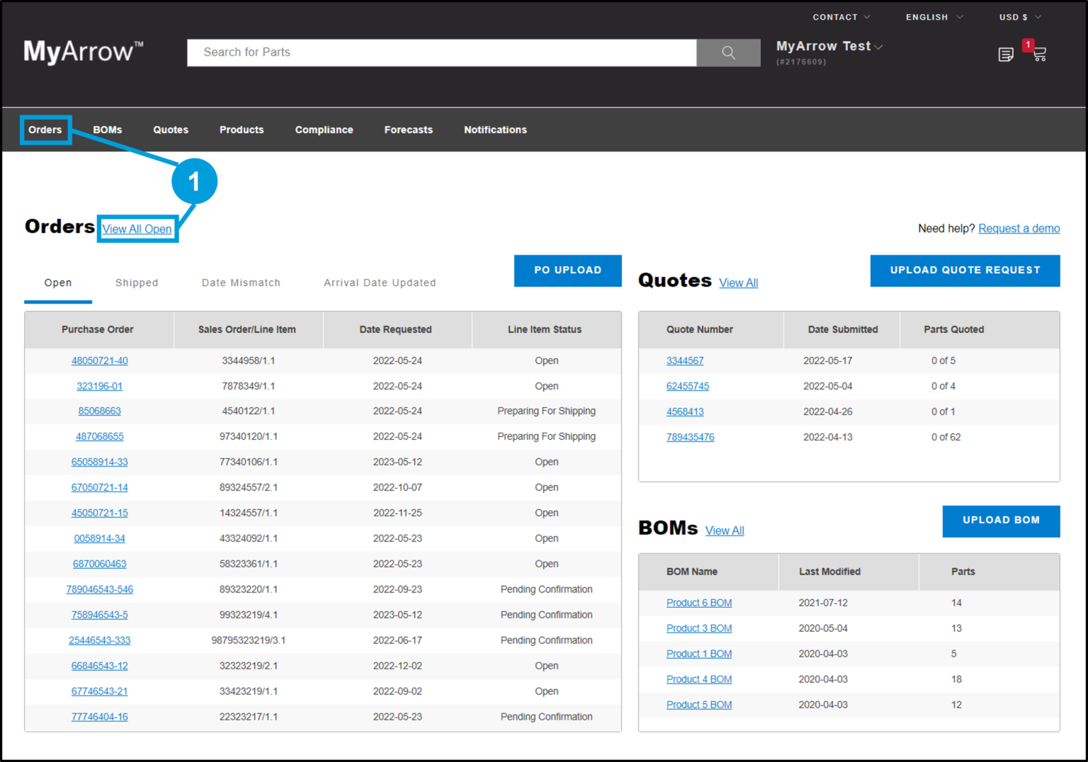 Order status change notifications - MyArrow Updates