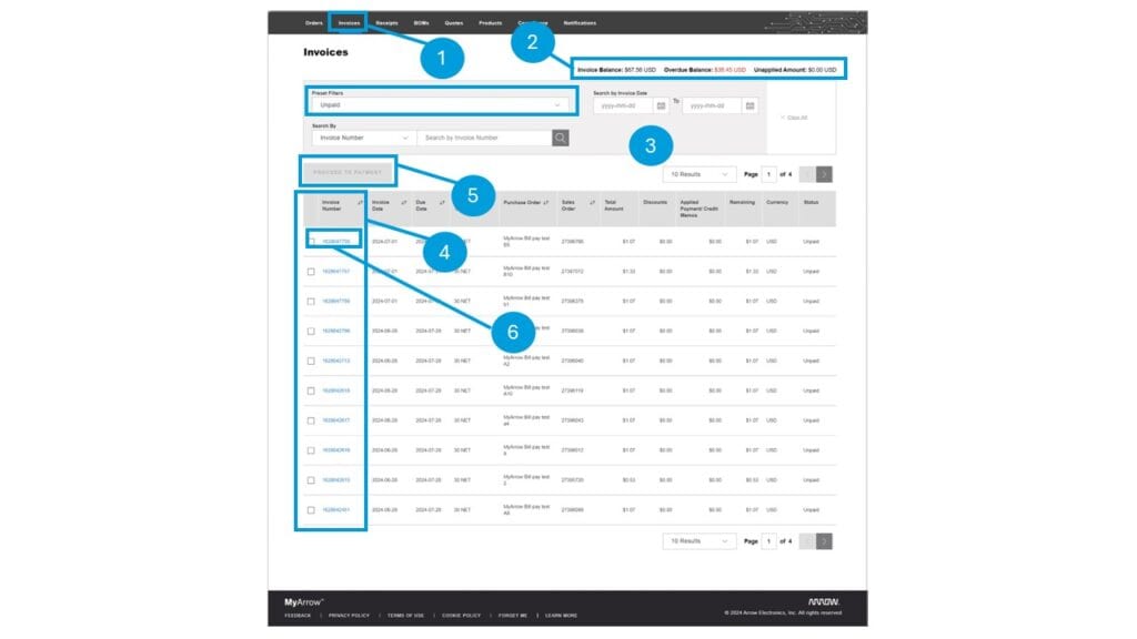 Invoice Management and ACH Payment Instructions - MyArrow Updates